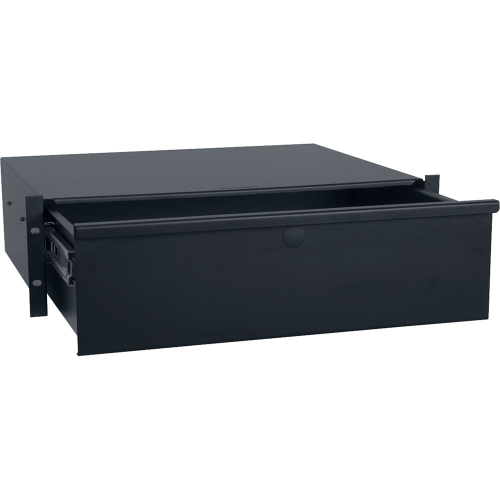 Lowell Manufacturing 2U 15"Deep Rackmount Utility Drawer (Black Powder)
