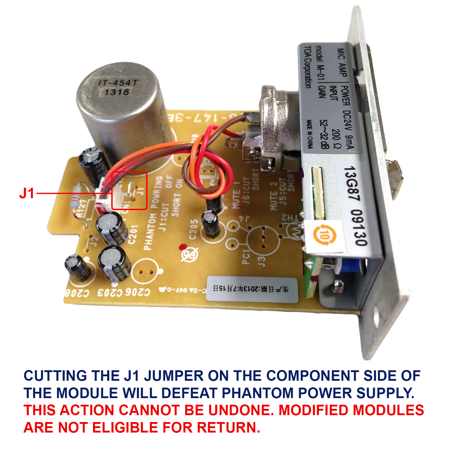 TOA M-01F Microphone Level Input Module (XLRF)